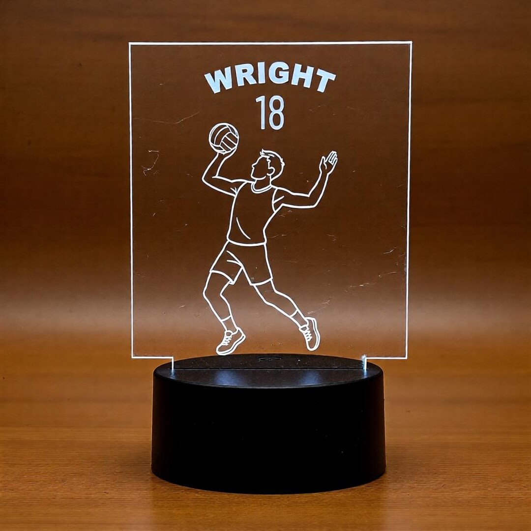 Personalized Volleyball LED Night Light | Man Serving the Ball | Custom ...