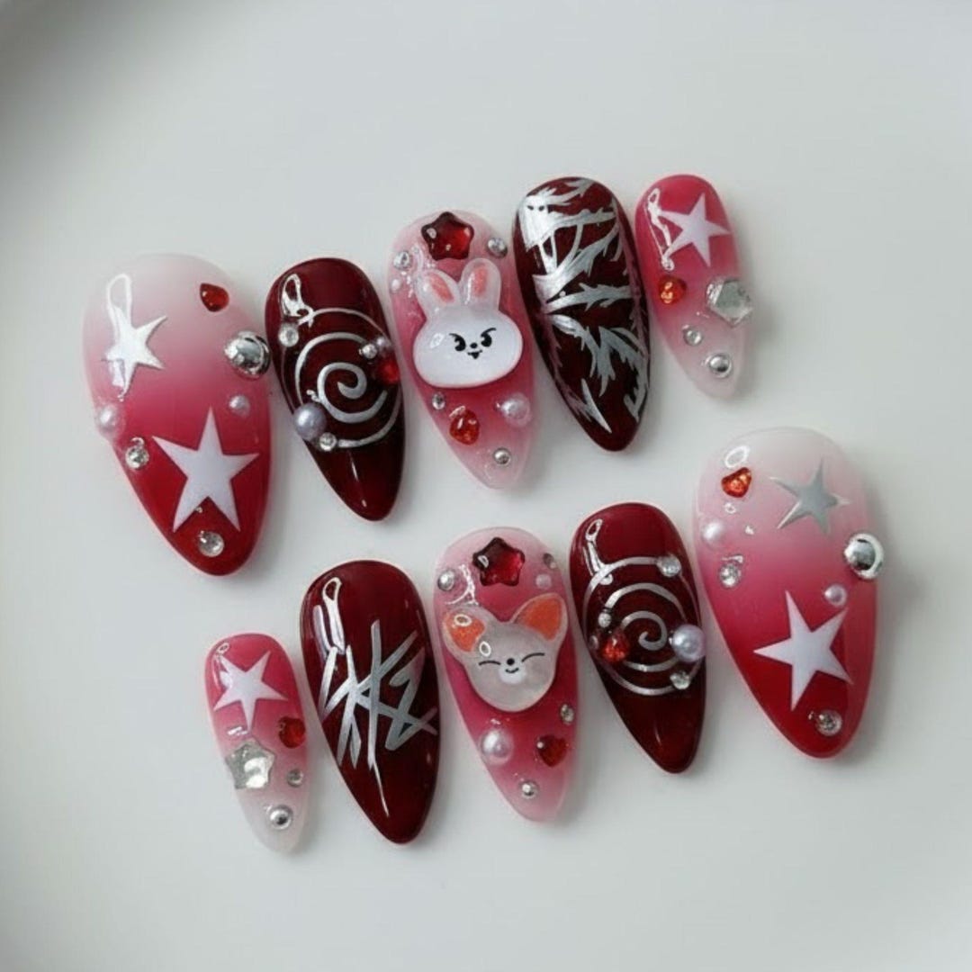 Stray Kids Press on Nails, SKZ Nails, Kpop Fan Nails, Stray Kids Merch ...