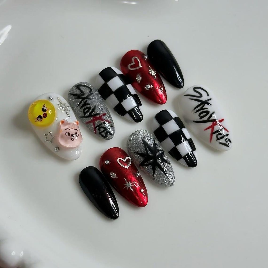 Stray Kids Press on Nails, SKZ Nails, Kpop Fan Nails, Stray Kids Merch ...