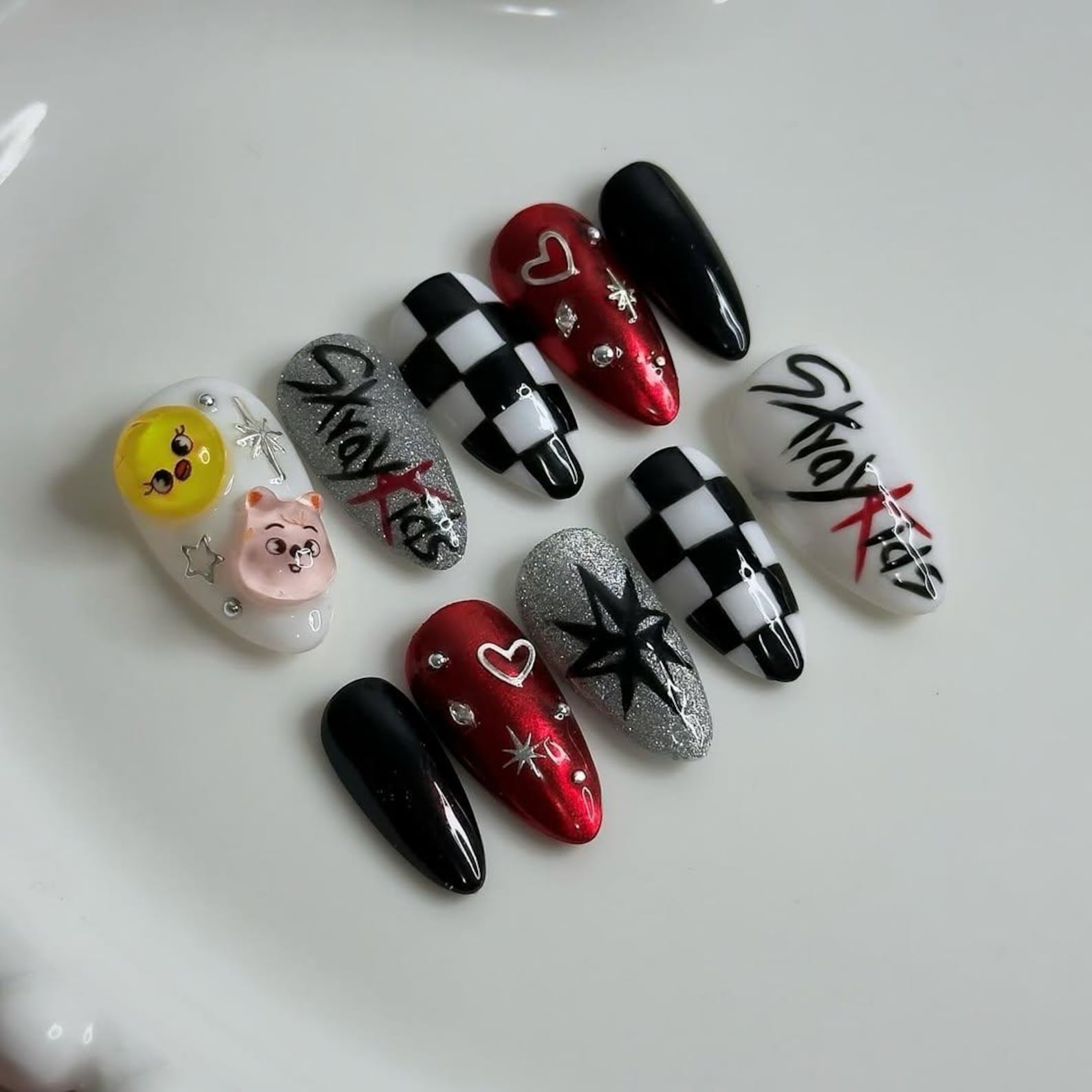 Stray Kids Press on Nails, SKZ Nails, Kpop Fan Nails, Stray Kids Merch ...