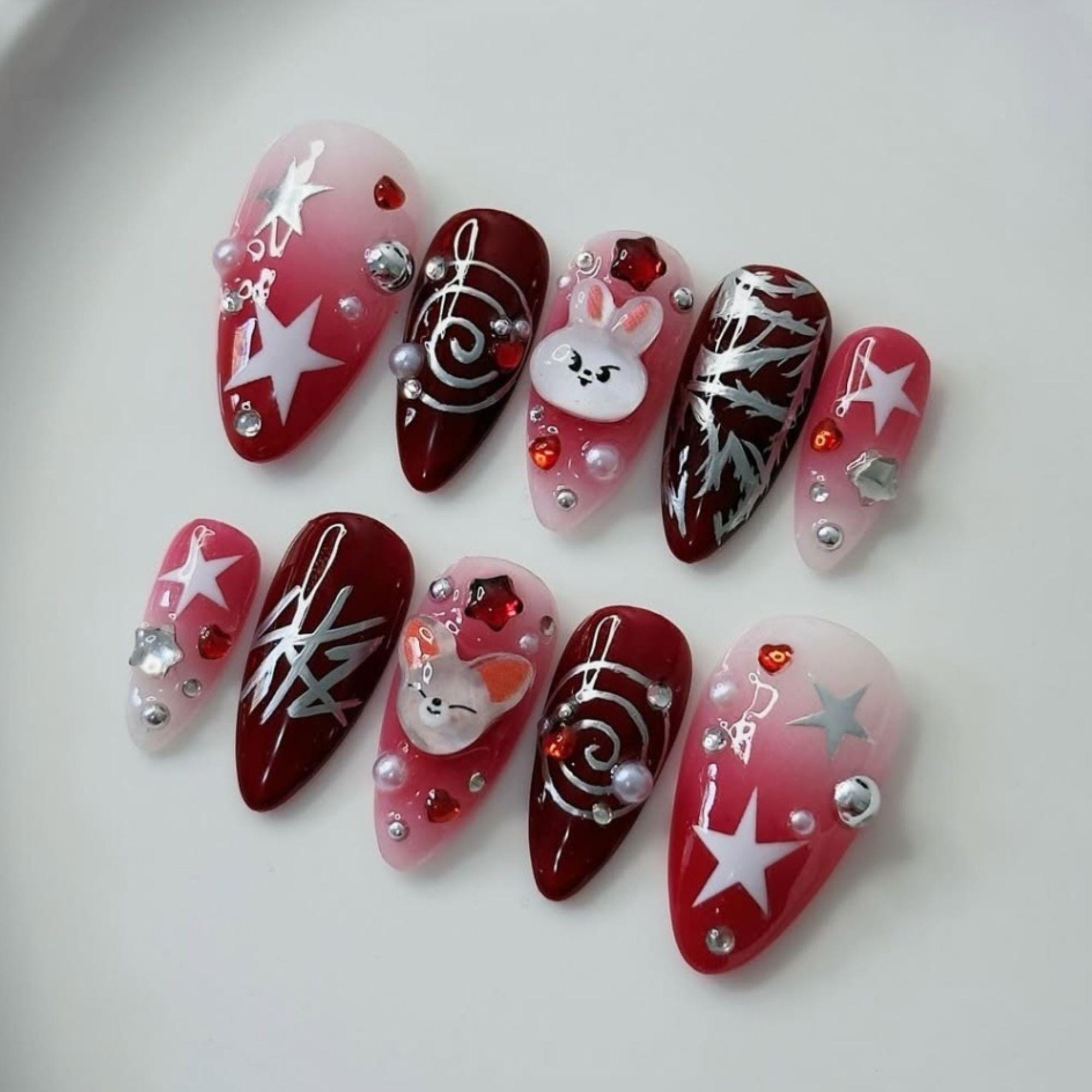 Stray Kids Press on Nails, SKZ Nails, Kpop Fan Nails, Stray Kids Merch ...