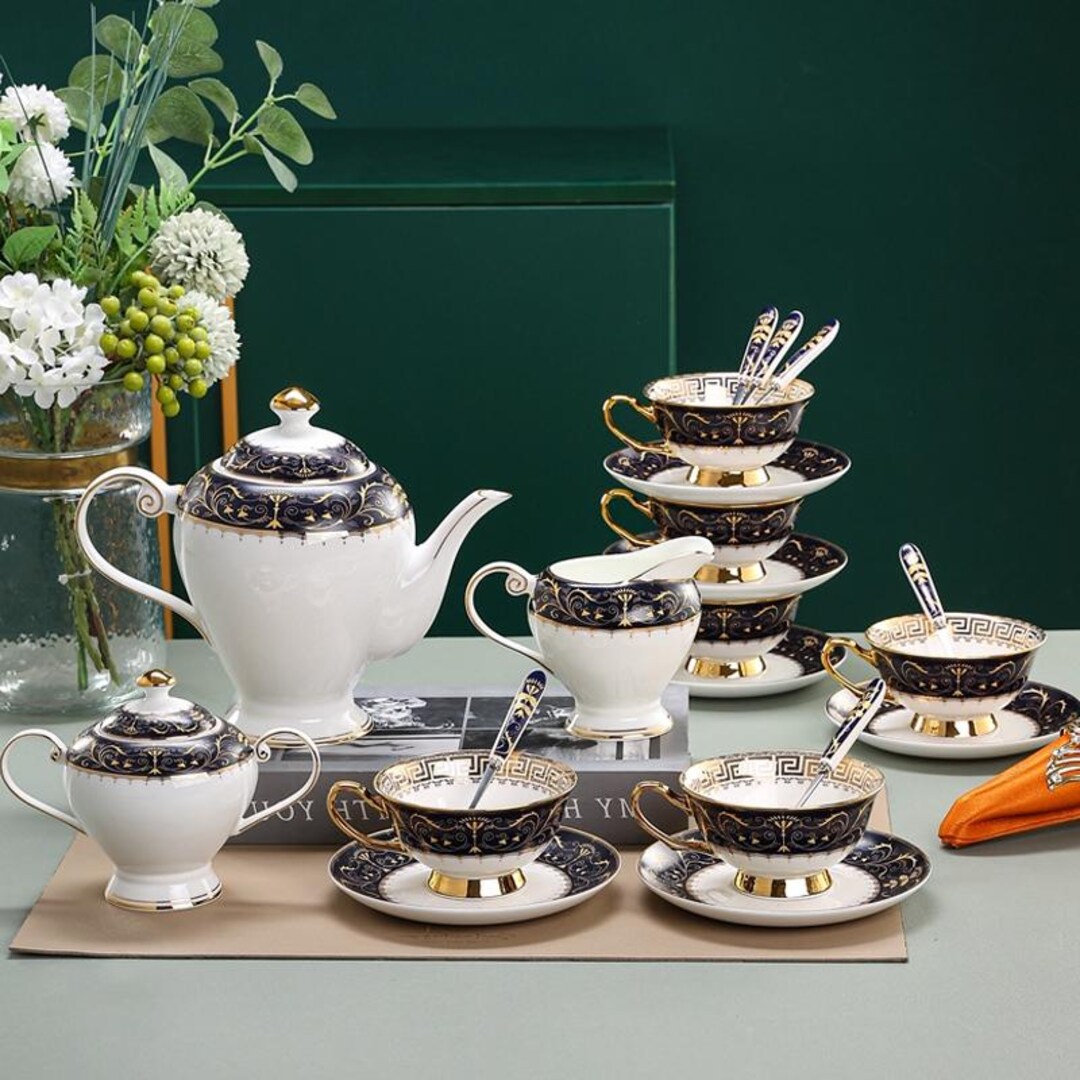 European Bone China Coffee Set | Ceramic Coffee Cup and Saucer Set ...