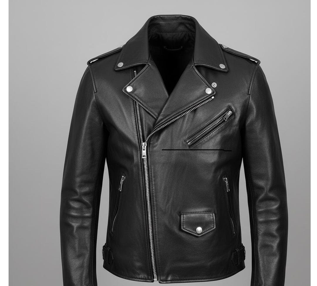 The Classic Rider: Black Leather Motorcycle Jacket With Asymmetrical ...