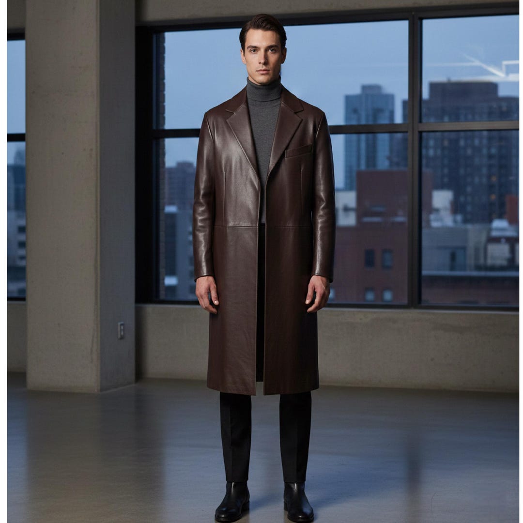 The Matrix Style Leather Coat | Elegant Business Leather Jacket | Gift ...