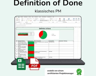 Definition of Done Excel Template – Easy to Use + PDF Guide | Dod ...