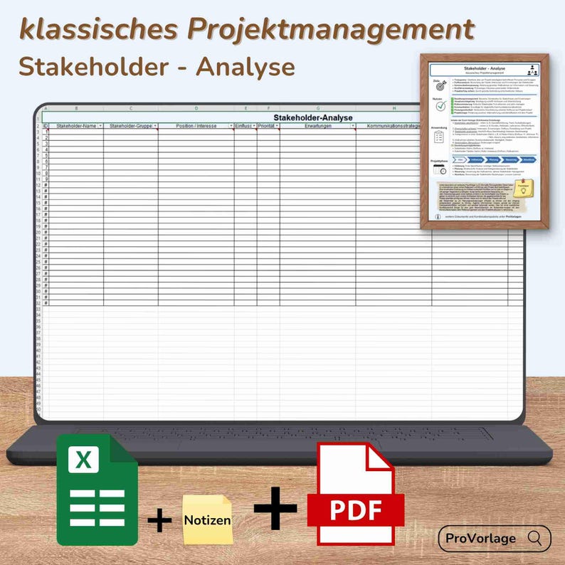 Stakeholder Analysis Excel Template – Clear and Concise + PDF Guide ...