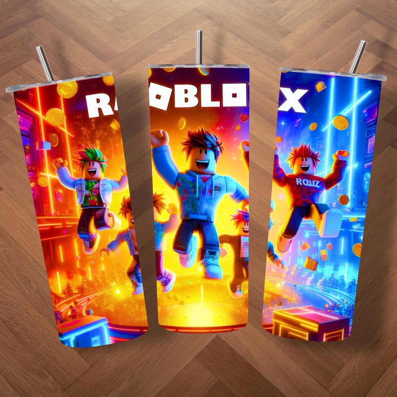 Roblox Neon Arena Tumbler Wrap 20oz Skinny Gamer Sublimation PNG ...