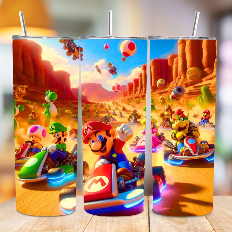 Mario Kart Tumbler Wrap | 20oz Cartoon Racer Design (digital Download ...
