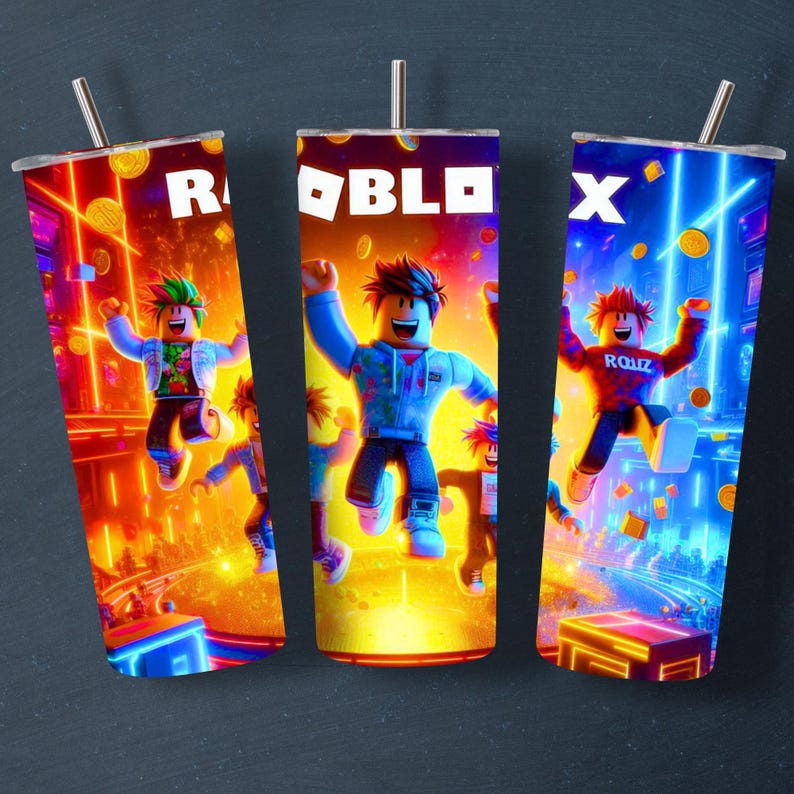 Roblox Neon Arena Tumbler Wrap 20oz Skinny Gamer Sublimation PNG ...