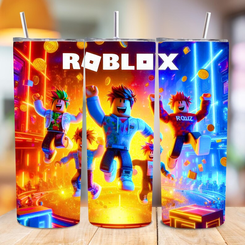 Roblox Neon Arena Tumbler Wrap 20oz Skinny Gamer Sublimation PNG ...