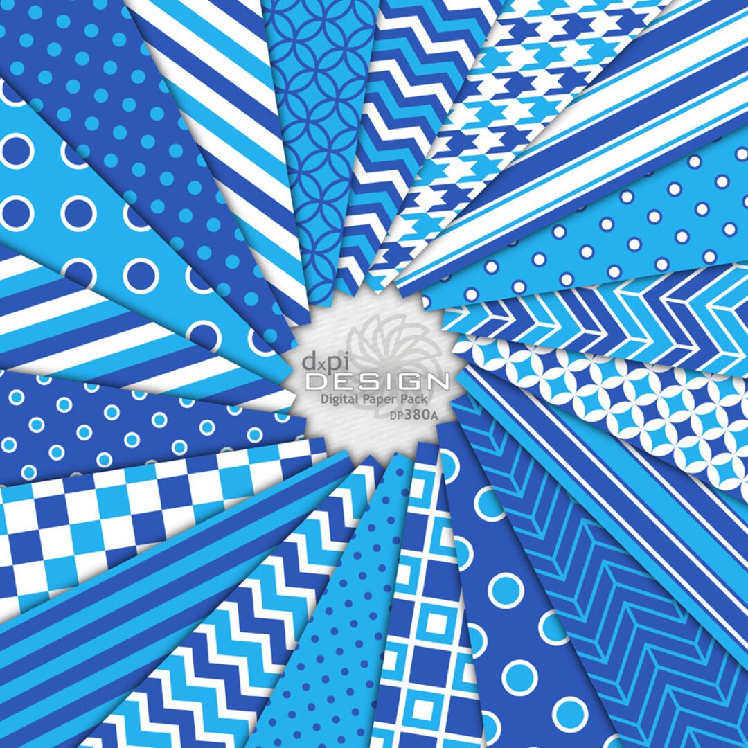 Bright Blue Digital Paper and Printable Background Patterns - Blue ...