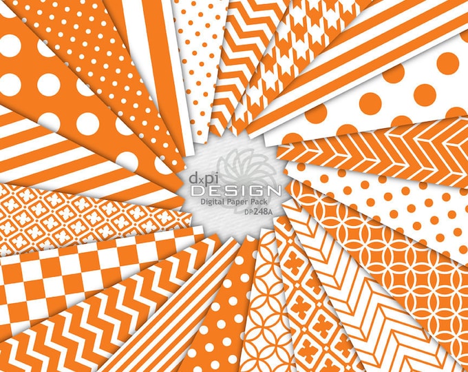 ORANGE Digital Paper and Printable Background Patterns - Etsy