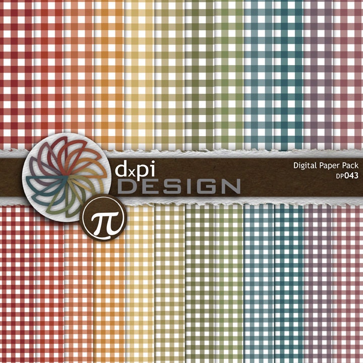 Earth Tone Gingham Digital Paper Pack & Background Images - Etsy