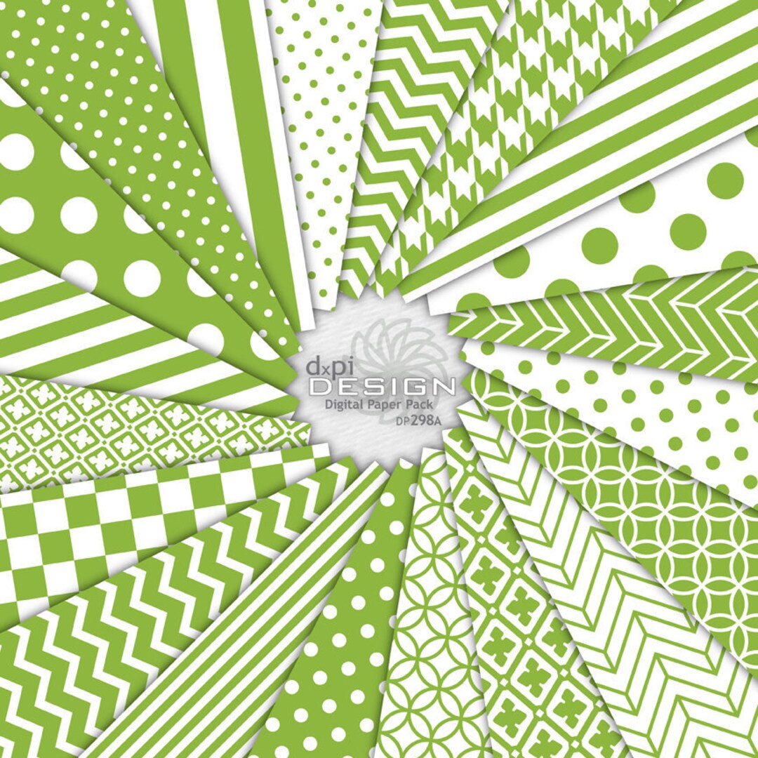 Apple Green Digital Paper & Printable Scrapbook Patterns - Digital ...