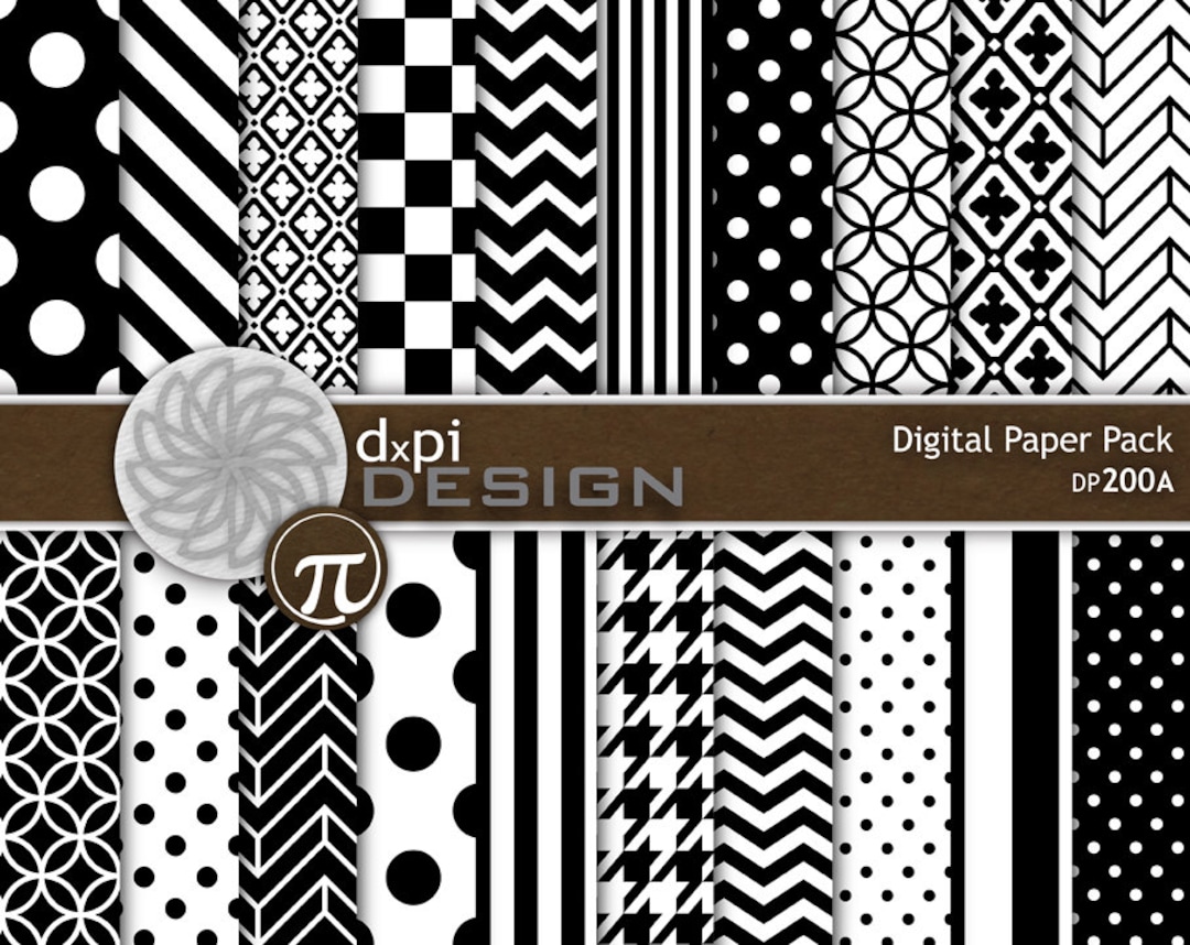 Black and White - Digital Paper and Printable Backgrounds - Black ...