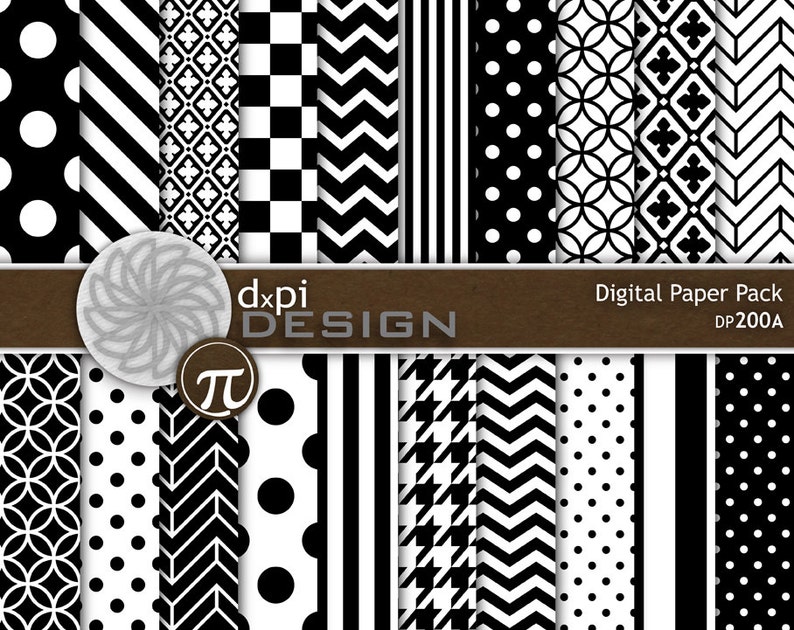 Black and White Digital Paper and Printable Backgrounds Black & White ...