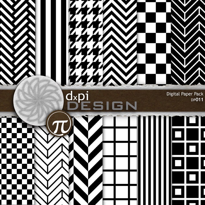 Black & White Digital Paper - Printable Background Designs in ...