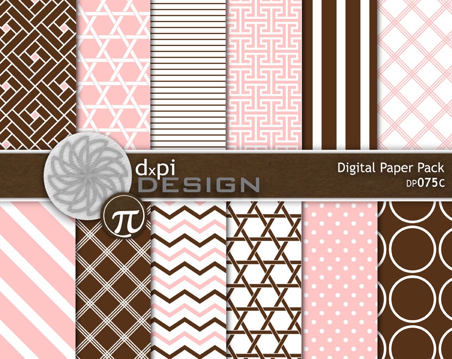 Pink & Brown Digital Paper and Printable Backgrounds Rose - Etsy