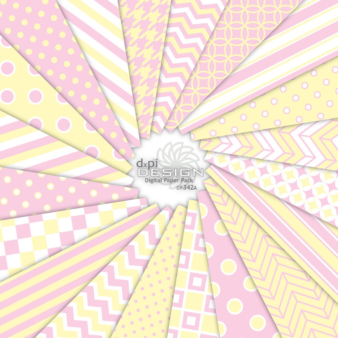 Pink and Yellow Digital Papers and Printable Backgrounds - Etsy Portugal