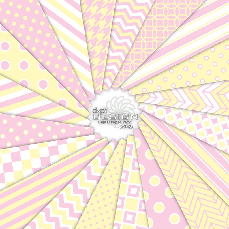 Pink and Yellow Digital Papers and Printable Backgrounds - Etsy Portugal
