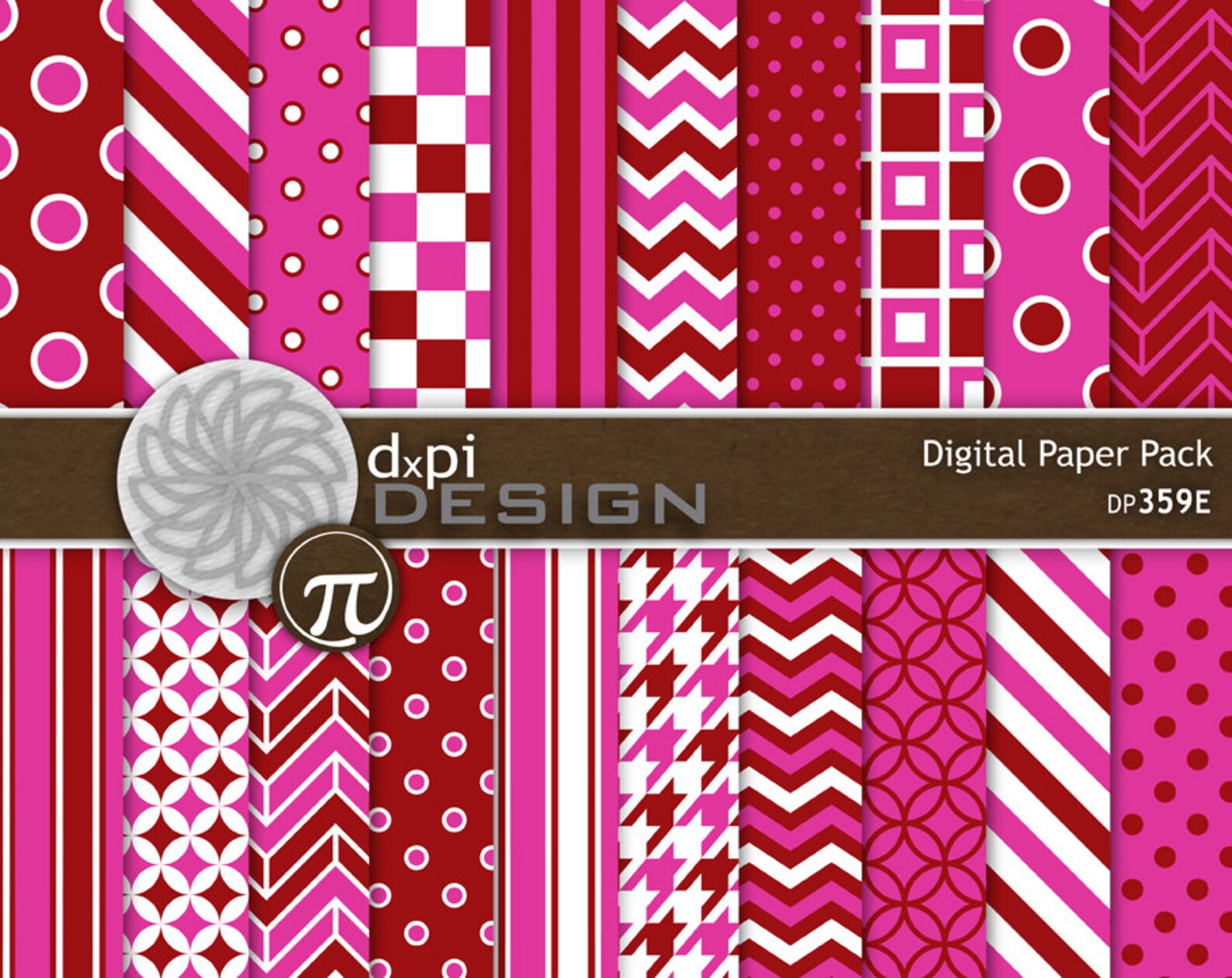 Hot Pink and Red Digital Paper and Printable Backgrounds - Red & Pink ...