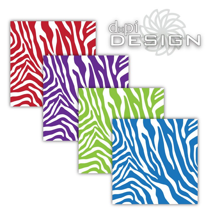 Digital Zebra Animal Print Backgrounds - Digital Scrapbook Paper in ...
