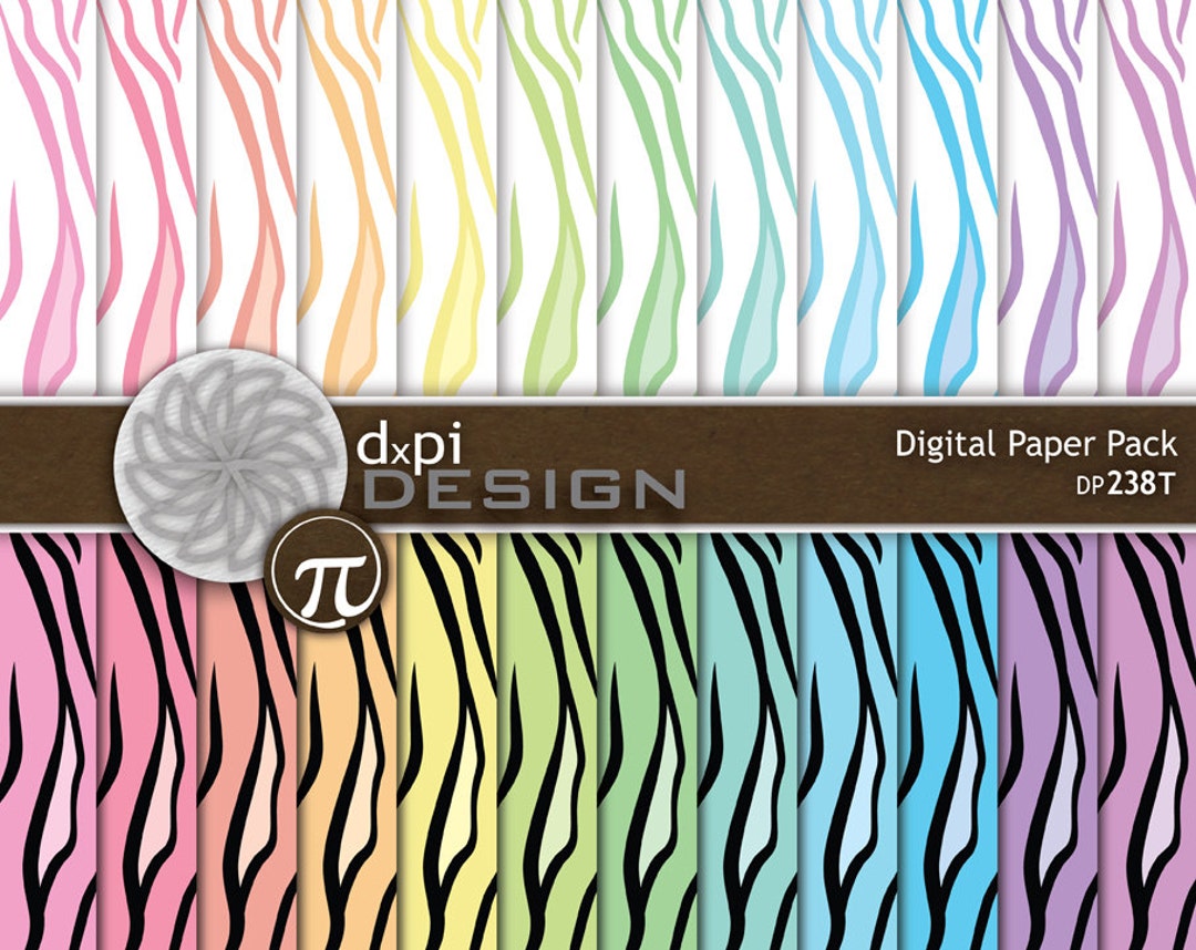 Pastel Tiger Stripes - Digital Animal Print Backgrounds - Pastel ...