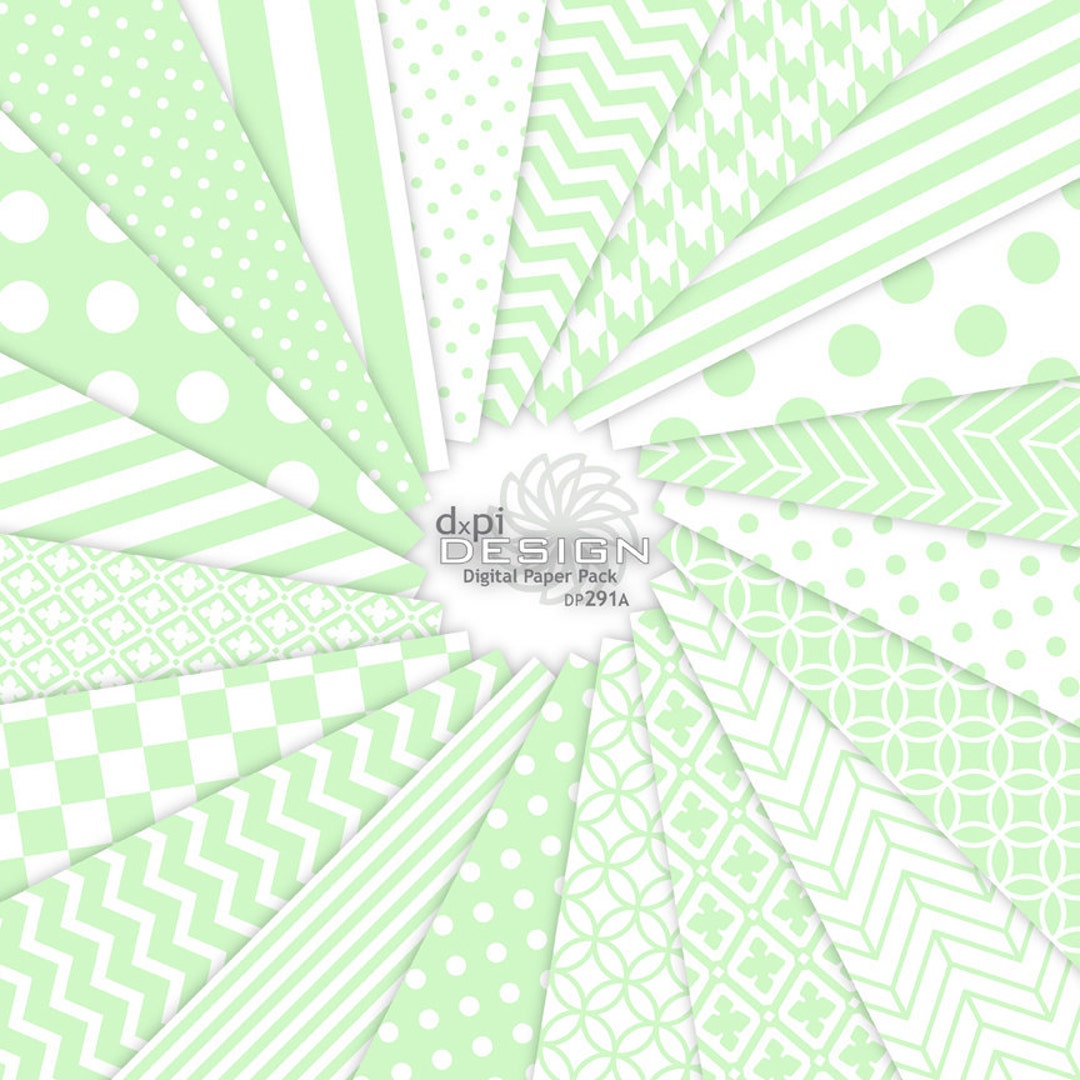Spring Green Digital Paper & Printable Background Designs - Light ...