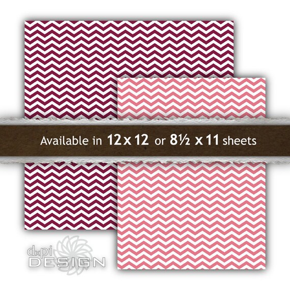 Pink Chevron Scrapbook Paper