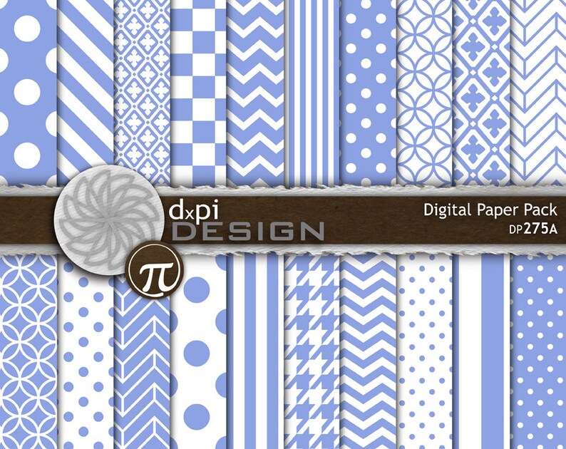 Blue and White Digital Paper, Printable Background Images - Blue ...