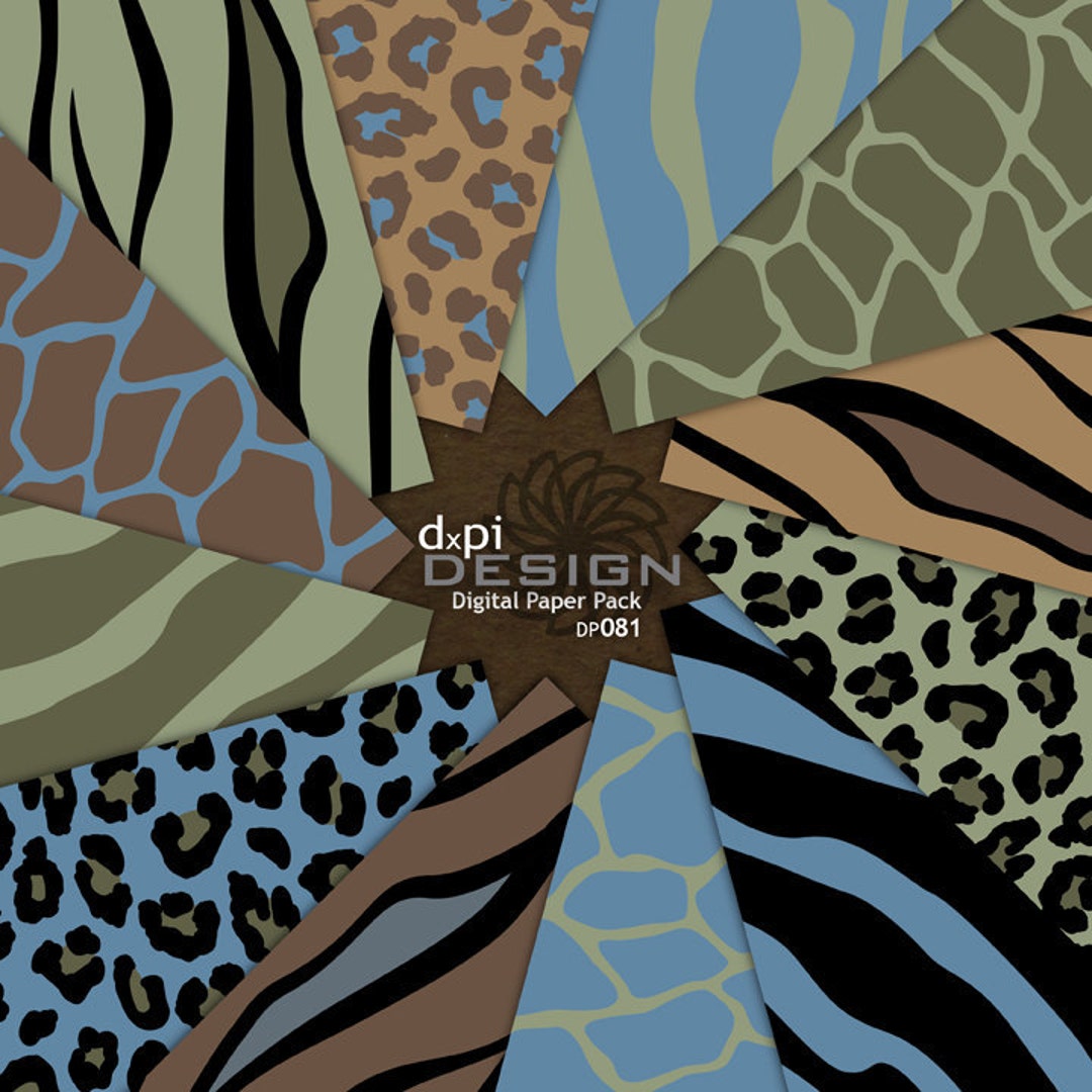 Earthtone Animal Print Digital Paper & Background Images - Zebra ...