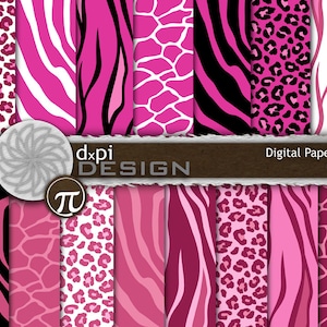 Pink Animal Print - Digital Paper & Printable Backgrounds - Pink Zebra ...