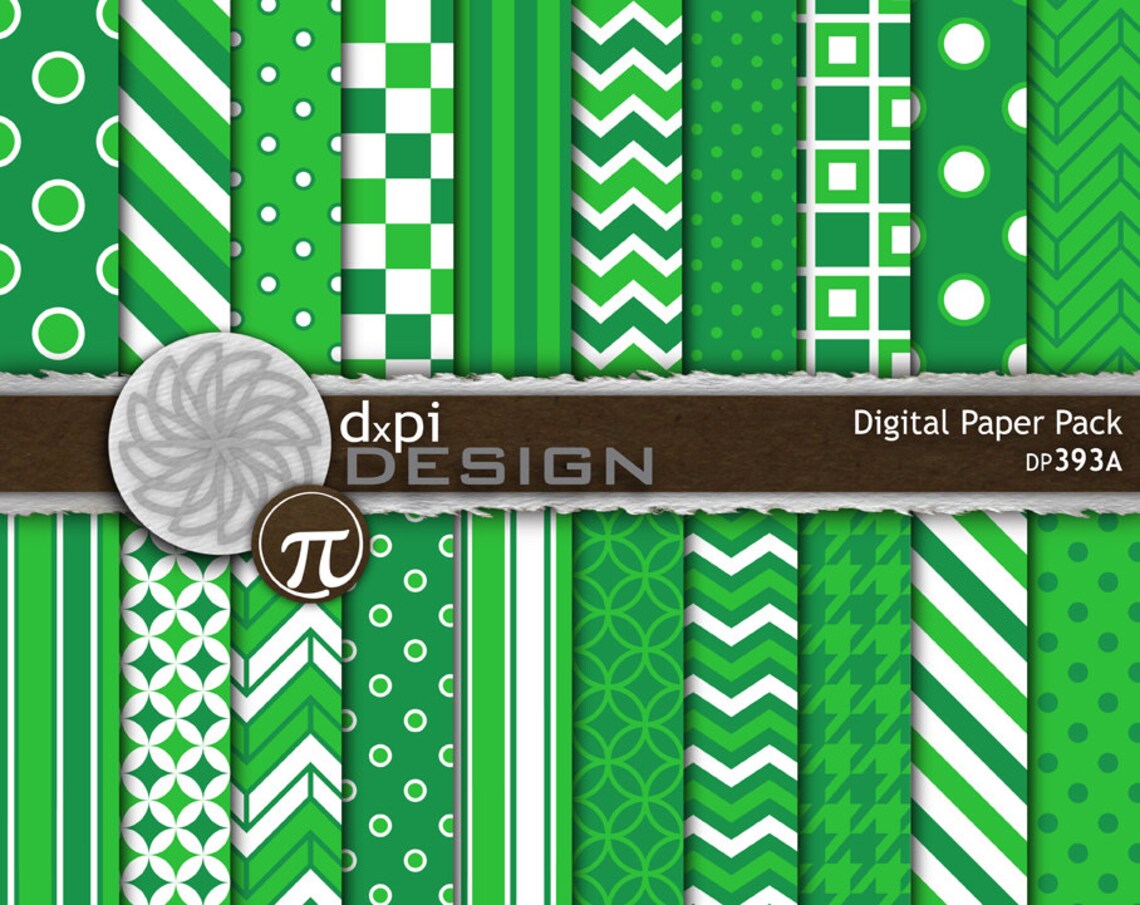 Green Digital Paper Pack and Printable Background Images - Digital ...