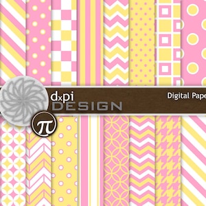 Pink and Yellow - Digital Paper and Printable Backgrounds for ...