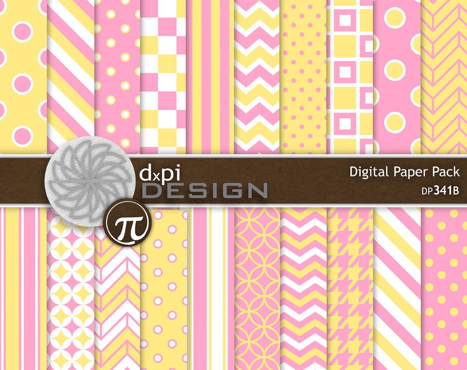 Pink and Yellow - Digital Paper and Printable Backgrounds for ...