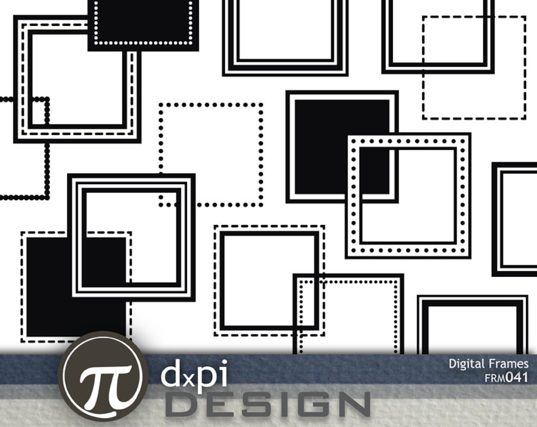 Square Digital Frames & Black Clip Art Labels and Tags - Printable ...