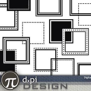 Square Digital Frames & Black Clip Art Labels and Tags - Printable ...