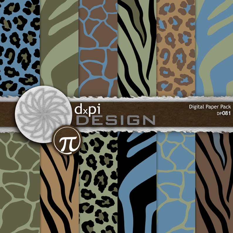 Earthtone Animal Print Digital Paper & Background Images - Zebra ...