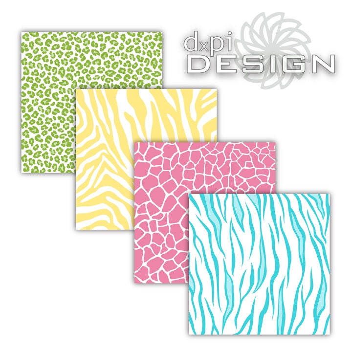 Animal Prints Digital Papers and Printable Backgrounds in - Etsy