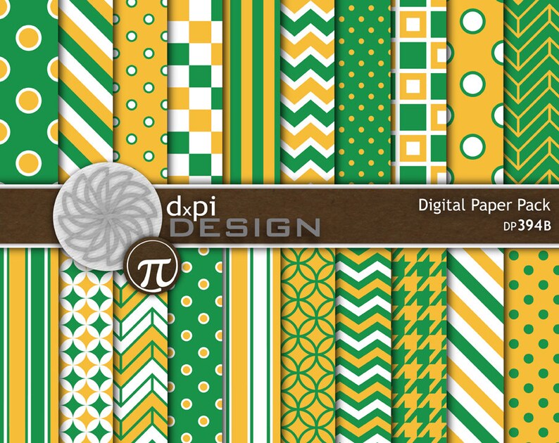 Green & Gold Digital Paper and Printable Background Images - Digital ...