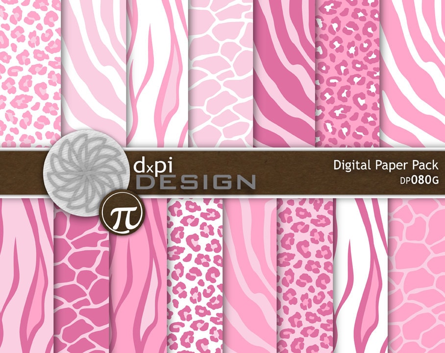 Light Pink Animal Prints - Pink Digital Scrapbook Paper - Baby Pink ...
