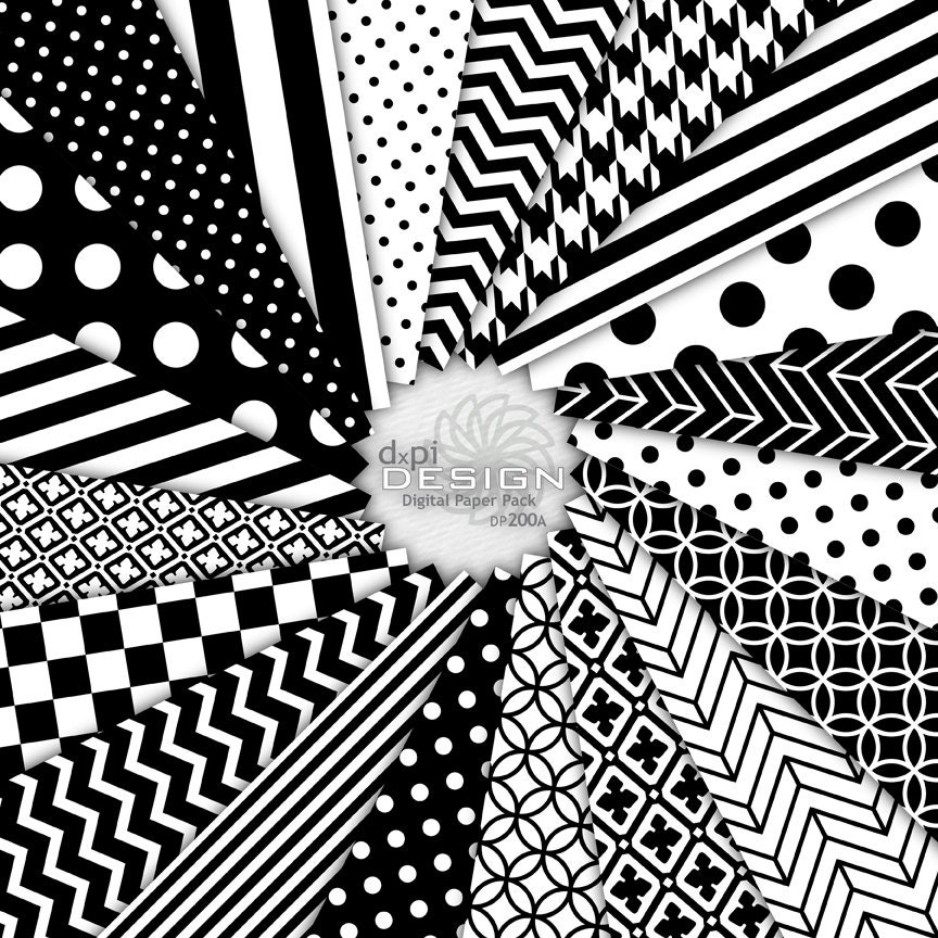 Black and White - Digital Paper and Printable Backgrounds - Black ...