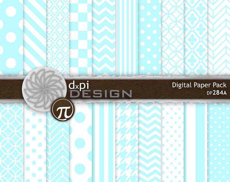 Bright Sky Blue Digital Paper & Printable Background Patterns - Bright ...