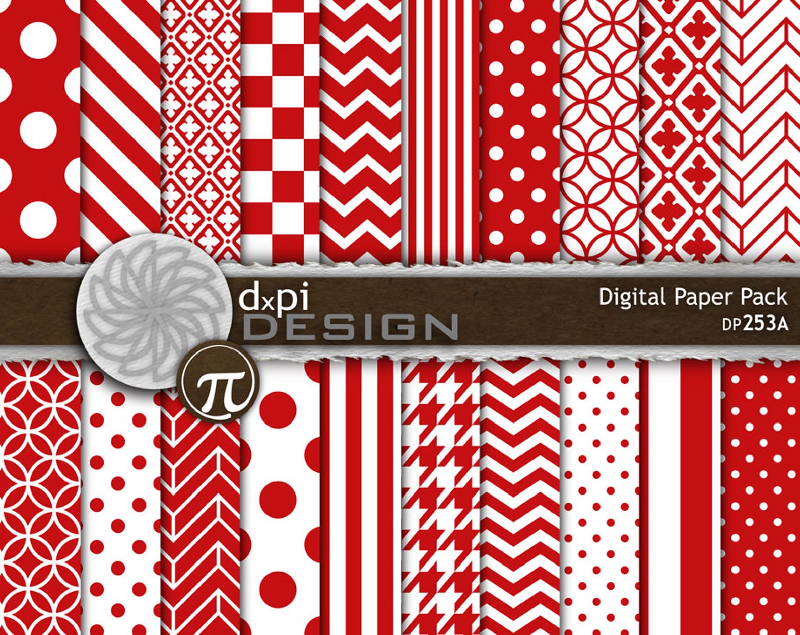 RED - Digital Paper Pack & Printable Background Patterns for Scrapbooks ...