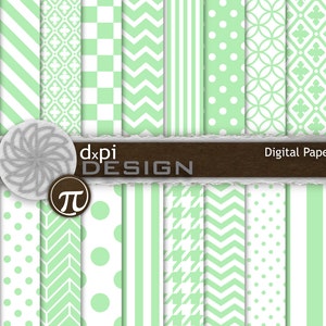 Mint Green Digital Paper for DIY Crafts and Scrapbooking - Printable ...