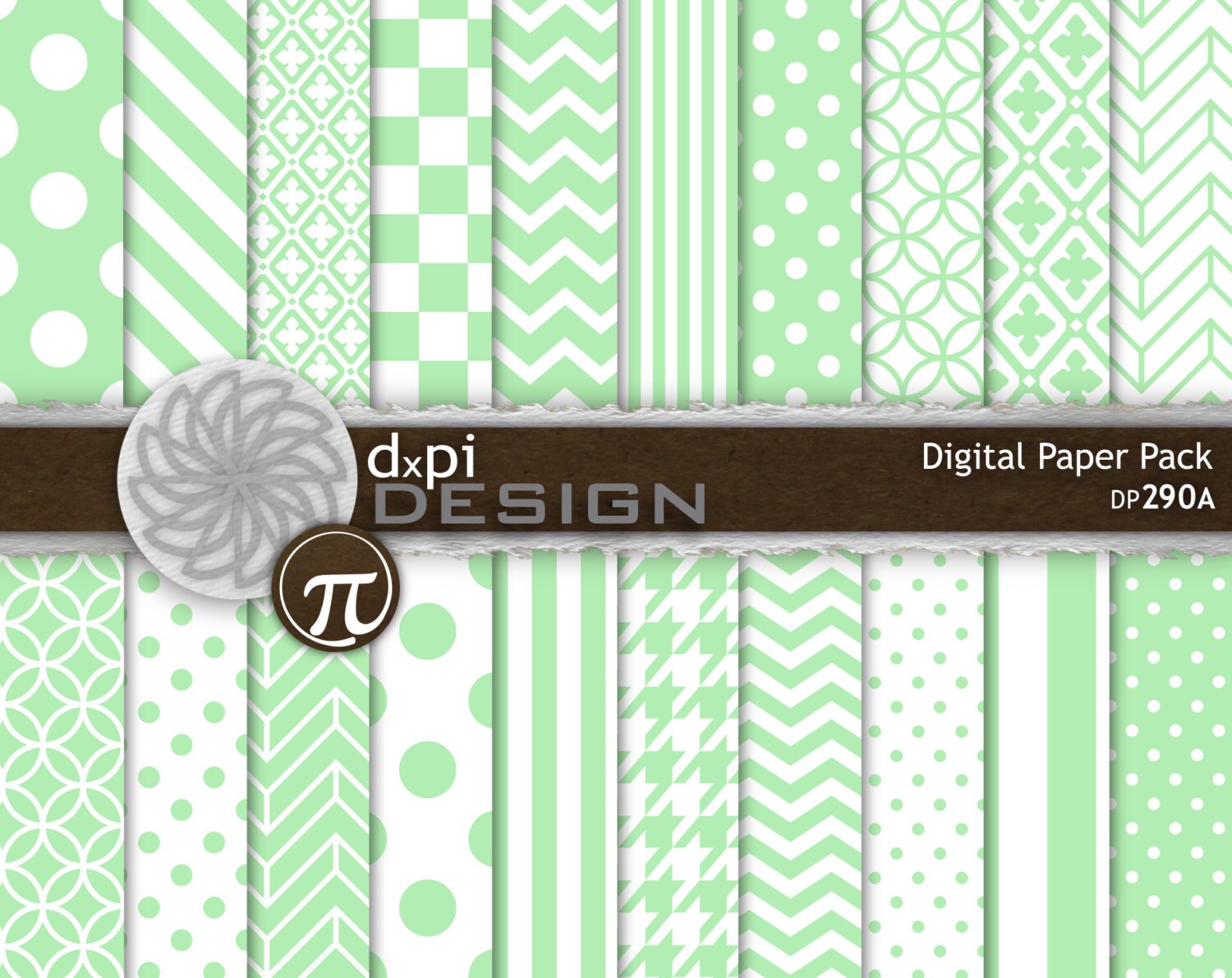Mint Green Digital Paper for DIY Crafts and Scrapbooking - Printable ...