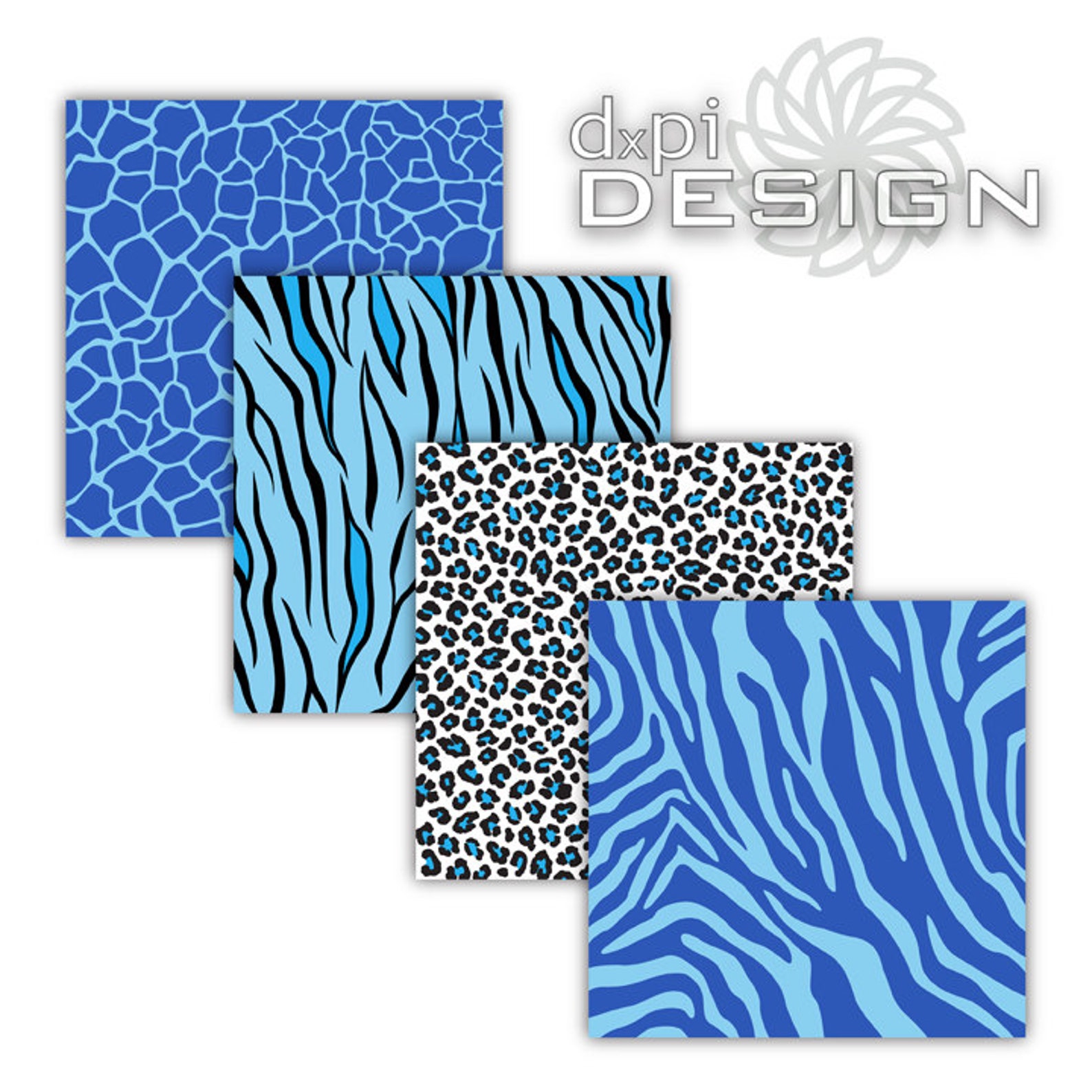 Blue Animal Prints - Digital Scrapbook Paper & Background Images - Blue ...