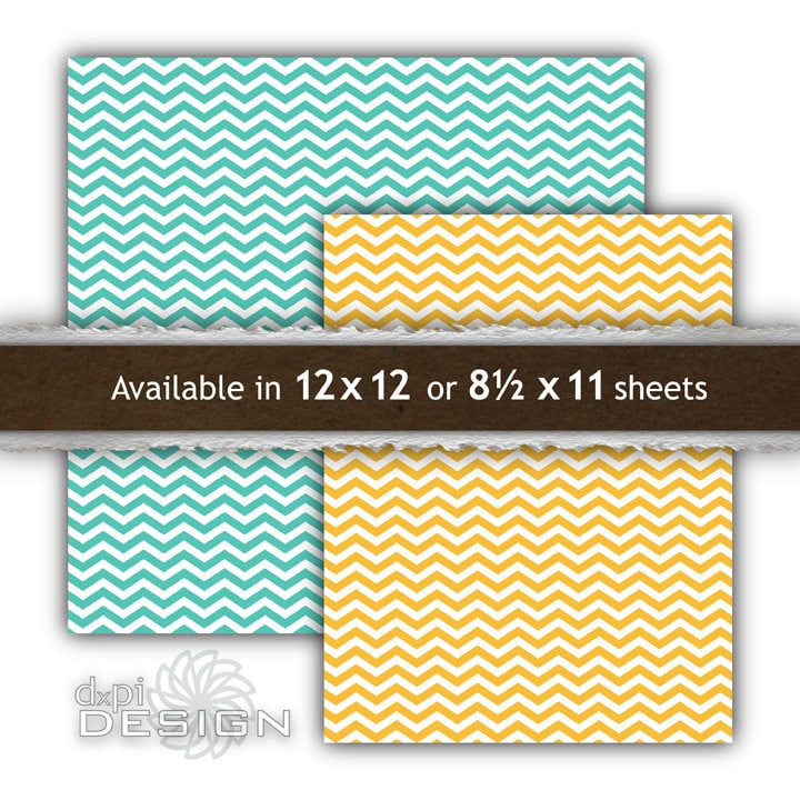 Chevron Digital Paper Pack Digital Scrapbook Paper in Bright, Modern ...