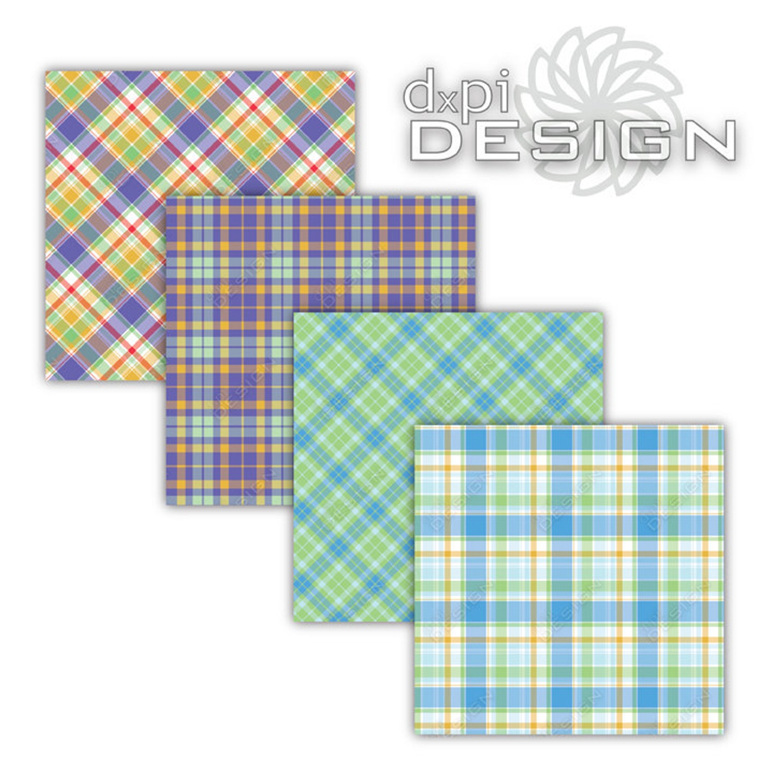 Summer Plaid Digital Paper & Printable Background Patterns - Colorful ...
