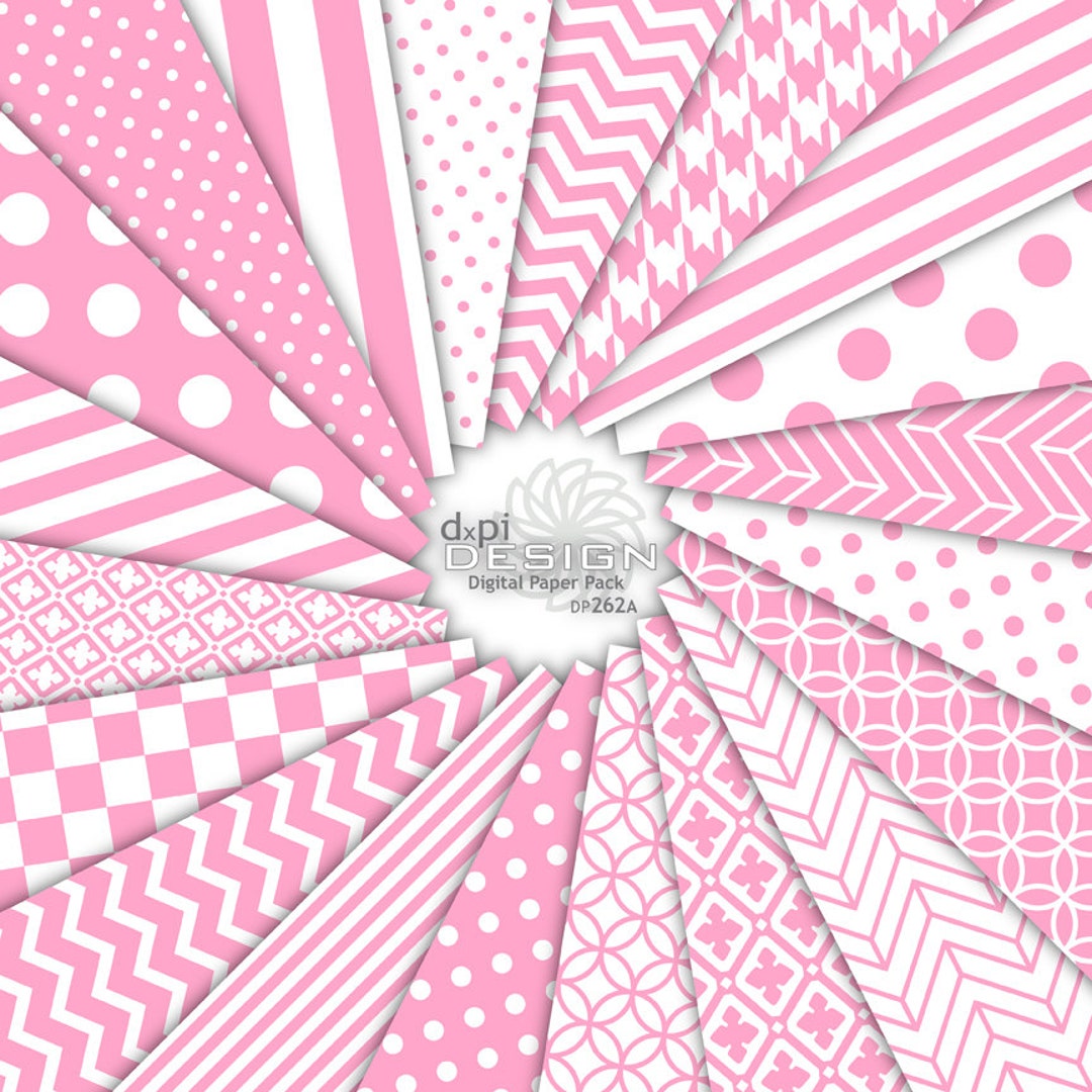 Pink Digital Paper & Printable Backgrounds for Scrapbooking - Pink and ...